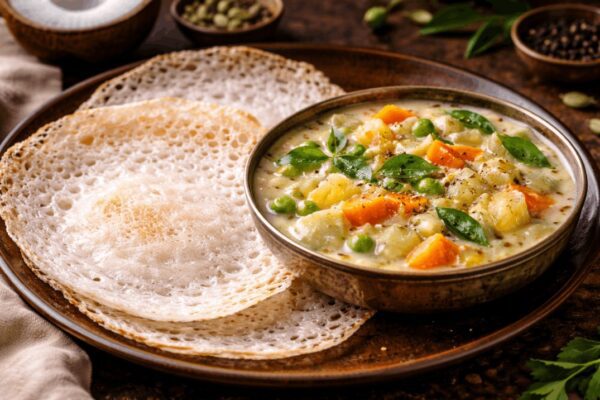 Kerala Appam with Vegetable Stew Recipe - The Food Travellers – Indian ...